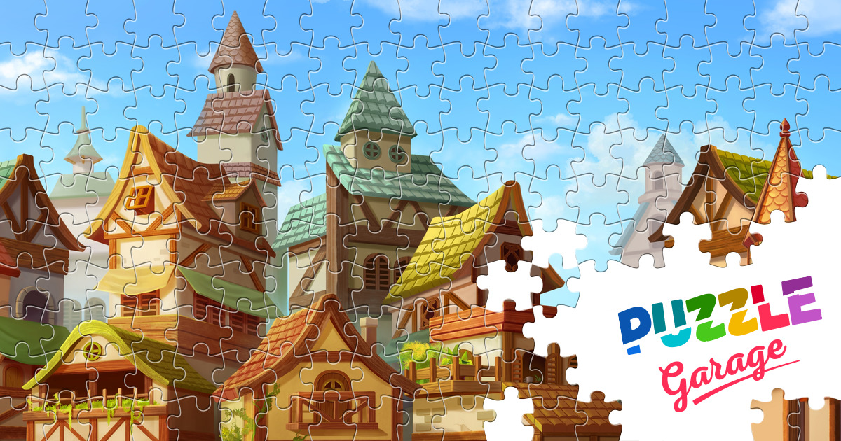 Fairytale city Jigsaw Puzzle (For children, Cartoon Illustrations ...