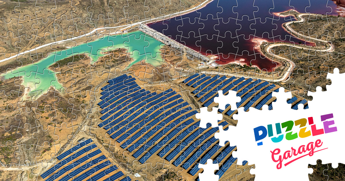 View of lakes and solar panels Jigsaw Puzzle (Other, Aerial view ...