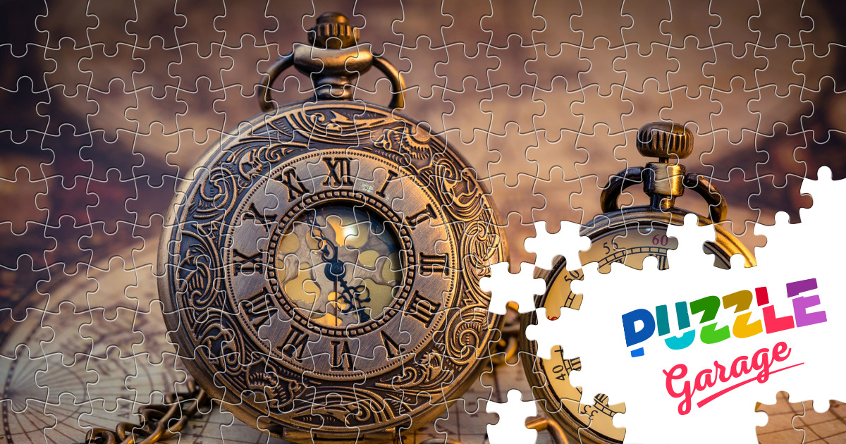 Vintage clock on the map Jigsaw Puzzle (Stuff, Watches) | Puzzle Garage