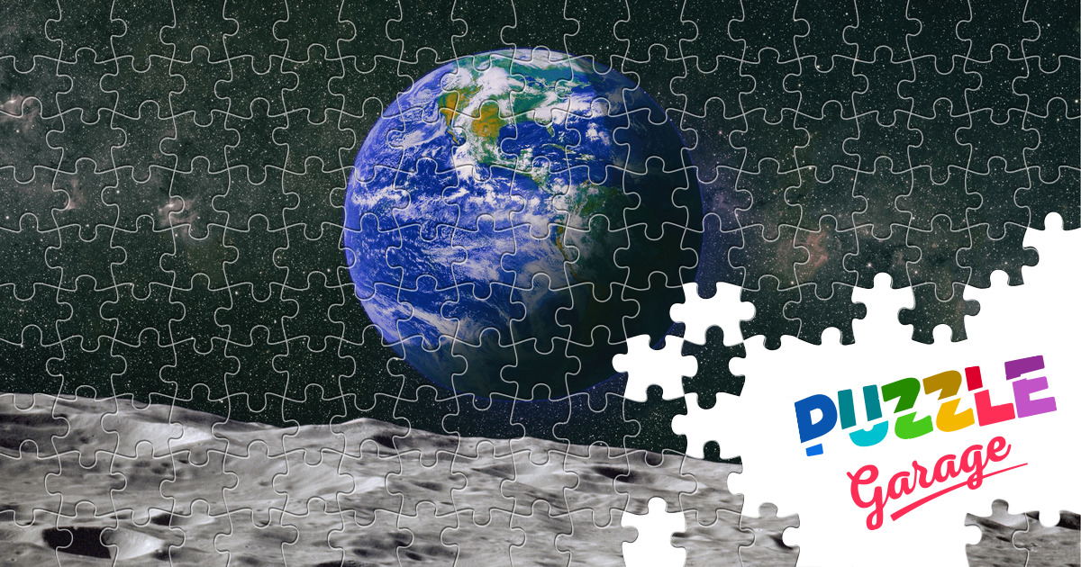 View of the Earth from the surface of the Moon Jigsaw Puzzle (Space ...