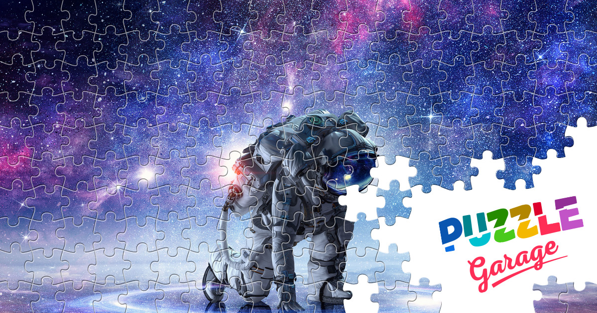 Astronaut on a background of stars Jigsaw Puzzle (Space, Cosmonautics ...