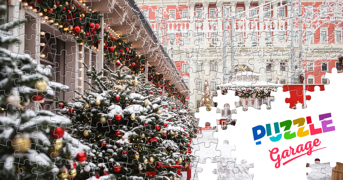 New Year on the streets of Moscow Jigsaw Puzzle (Countries, Russia ...