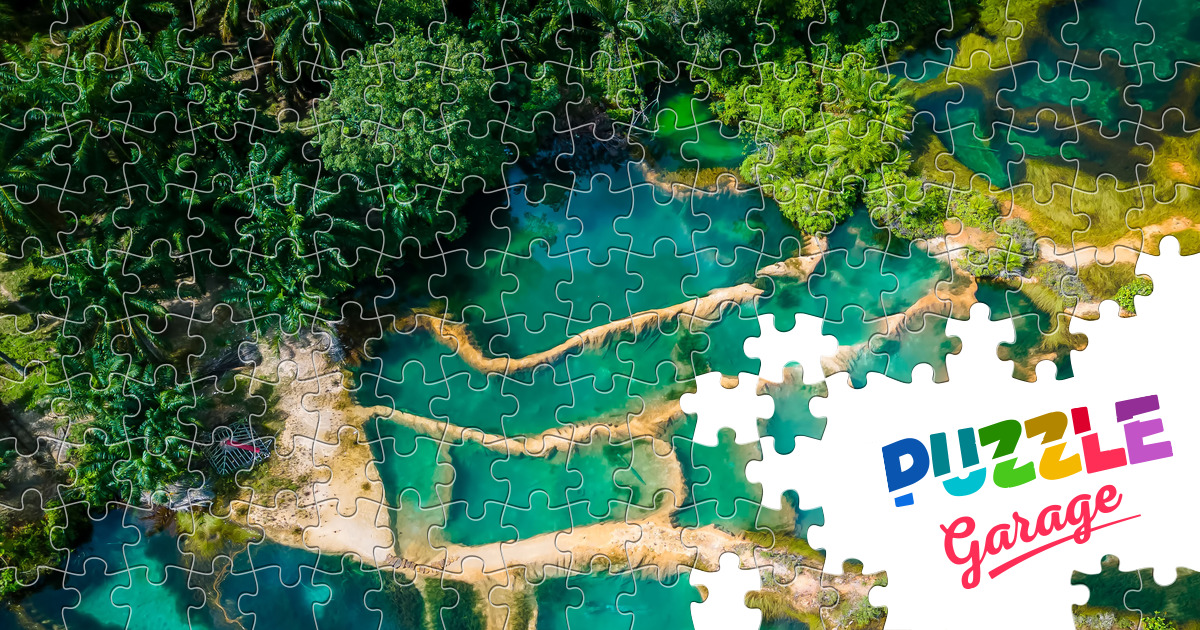 Top view of the emerald pools Jigsaw Puzzle (Other, Aerial view ...