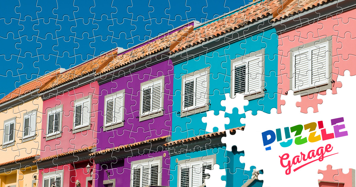 Multi-colored facades of houses Jigsaw Puzzle (Home, Facades) | Puzzle ...