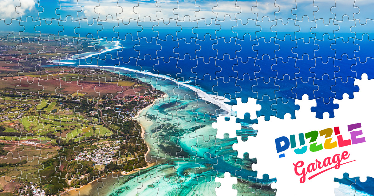 Mauritius coast Jigsaw Puzzle (Other, Aerial view) | Puzzle Garage