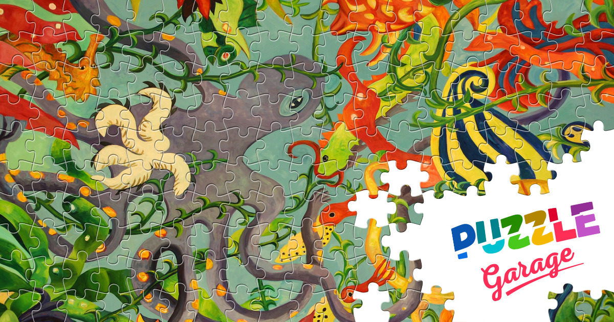 Underwater world on graffiti Jigsaw Puzzle (Art, Graffiti) | Puzzle Garage