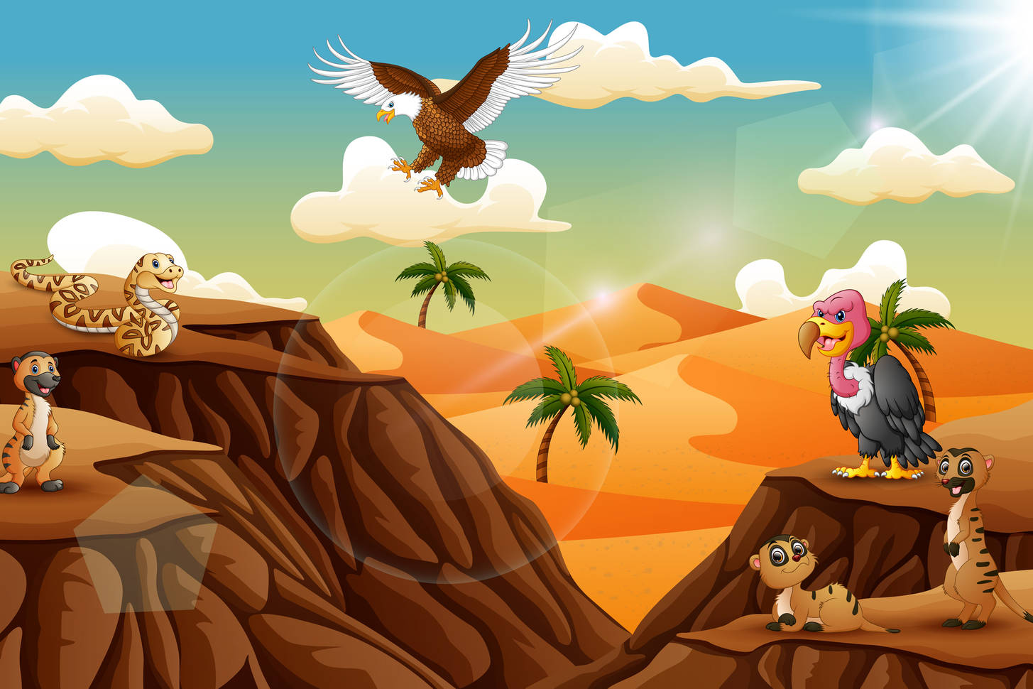 Animals in the desert Jigsaw Puzzle (For children, Cartoon ...