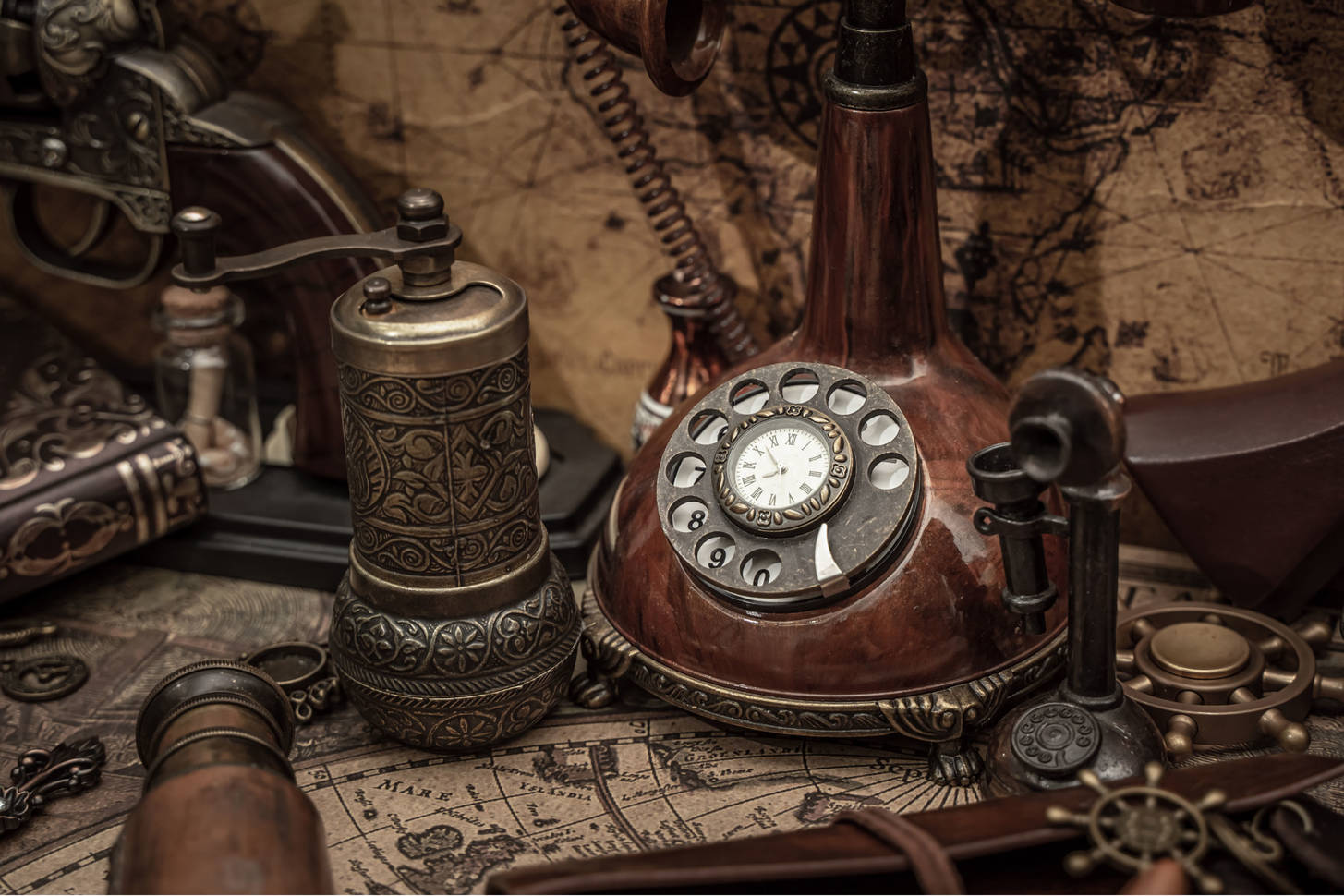 Antique items on the map Jigsaw Puzzle (History, Antique) | Puzzle Garage