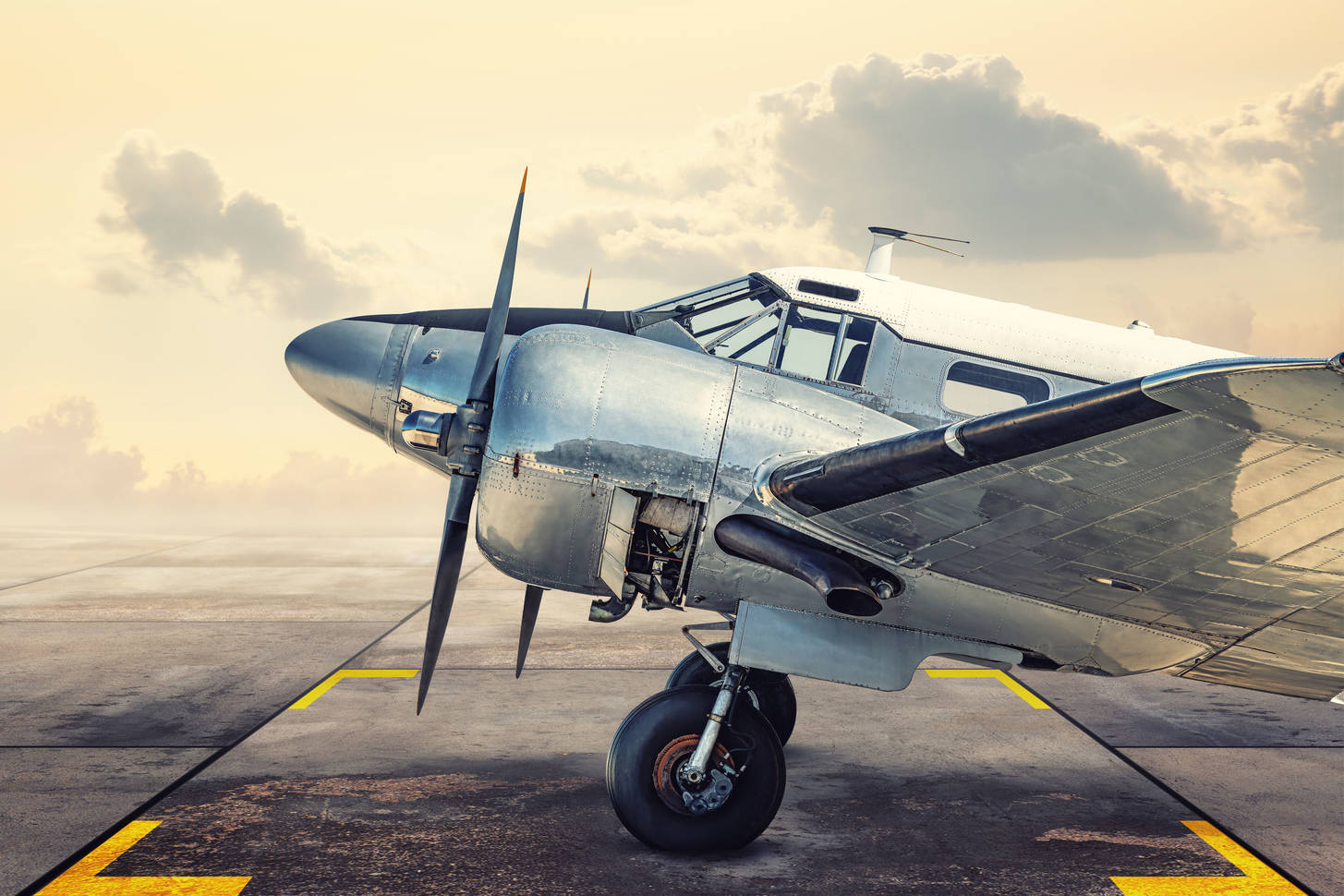 Historic plane at the airfield Jigsaw Puzzle (Technics, Aviation ...