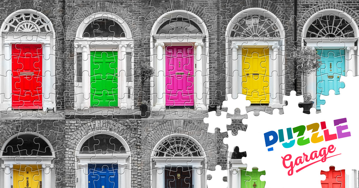 Dublin colored doors Jigsaw Puzzle (Countries, Ireland) | Puzzle Garage