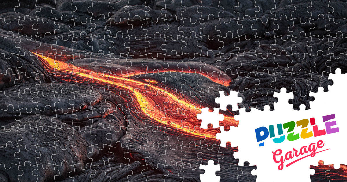 Red lava flow Jigsaw Puzzle (Nature, Mountains) | Puzzle Garage