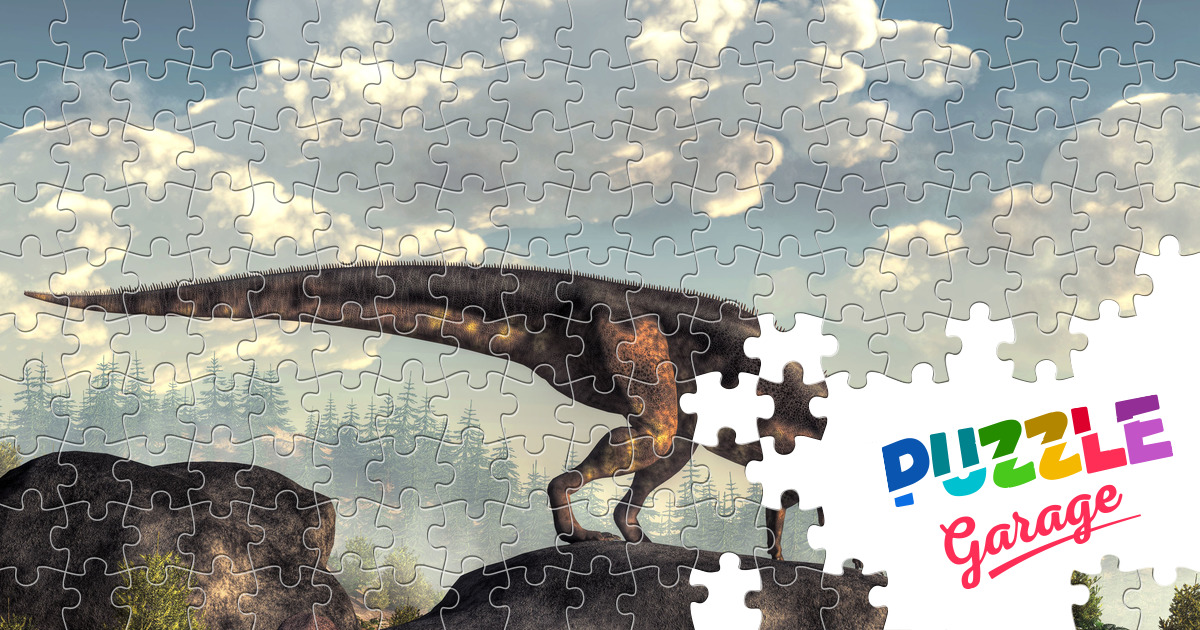 Plateosaurus on stone Jigsaw Puzzle (Animals, Prehistoric animals ...