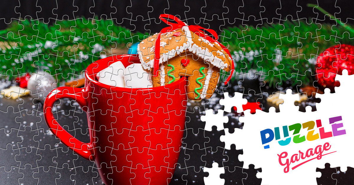 Cup with gingerbread house Jigsaw Puzzle (Holidays, Christmas) | Puzzle ...