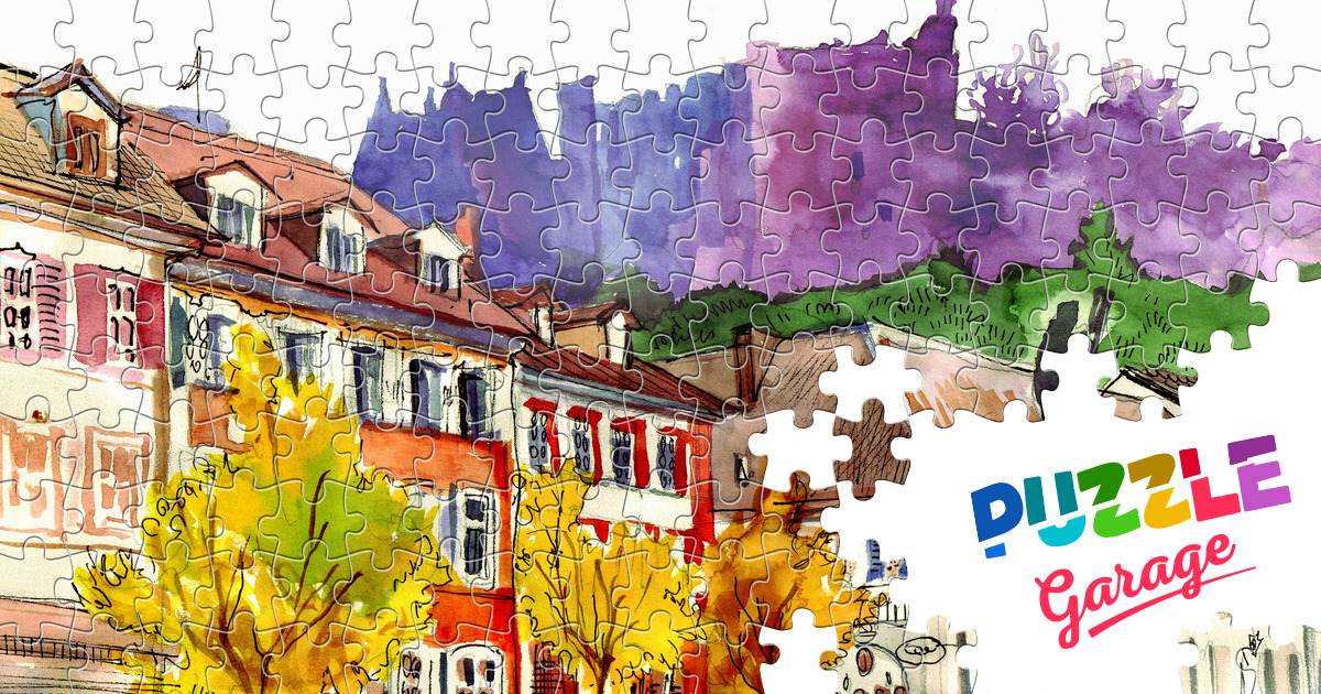 Town Square Jigsaw Puzzle (Art, Painting) | Puzzle Garage