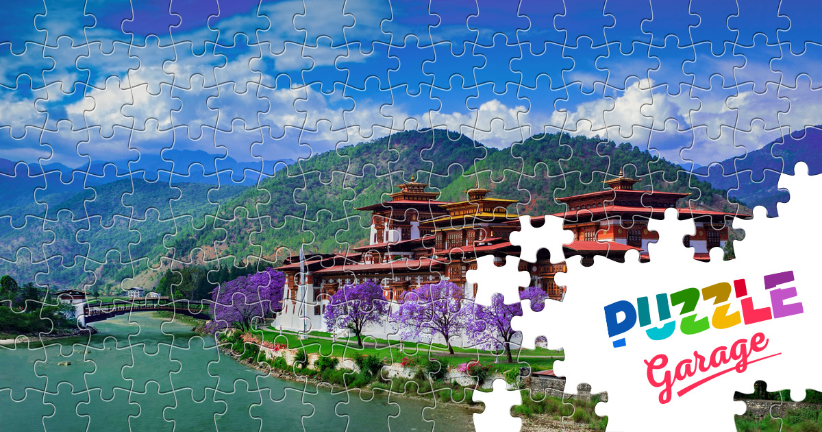 Punakha Dzong in Punakha Jigsaw Puzzle (Architecture, Temples) | Puzzle ...