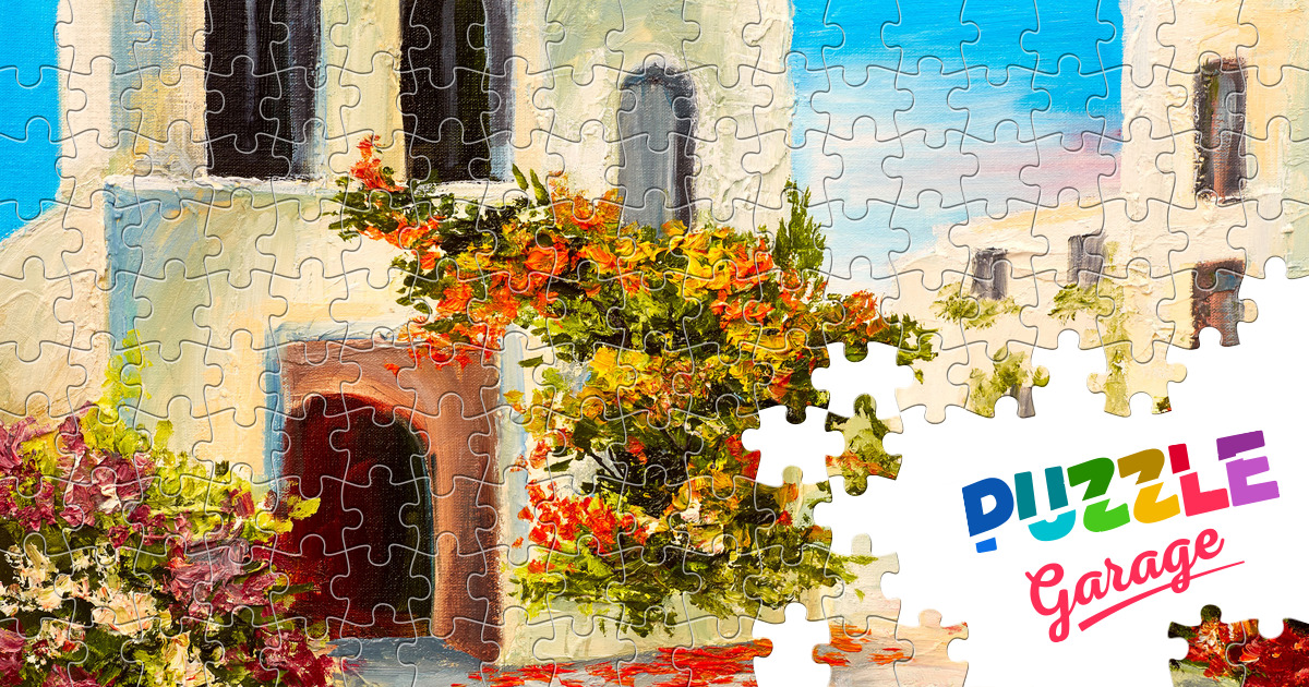 Streets of the sea city Jigsaw Puzzle (Art, Painting) | Puzzle Garage