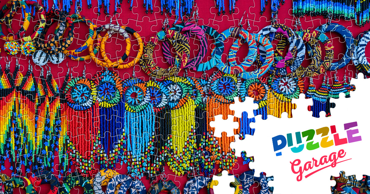 Masai tribe earrings Jigsaw Puzzle (Home, Needlework) | Puzzle Garage