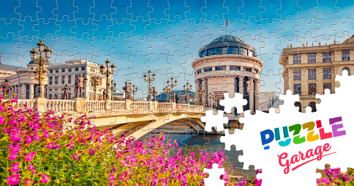 Artistic bridge and Vardar river Jigsaw Puzzle (Architecture, Bridges ...