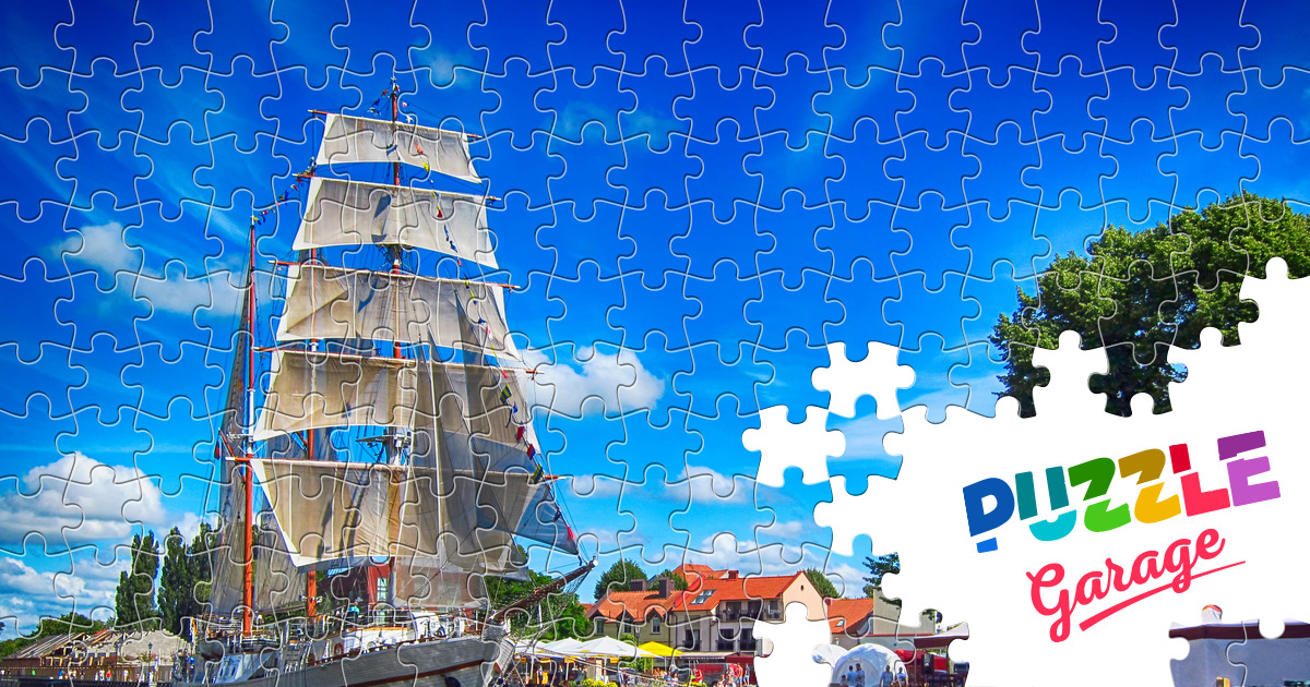 Sailboat Meridian in Klaipeda Jigsaw Puzzle (Countries, Lithuania ...