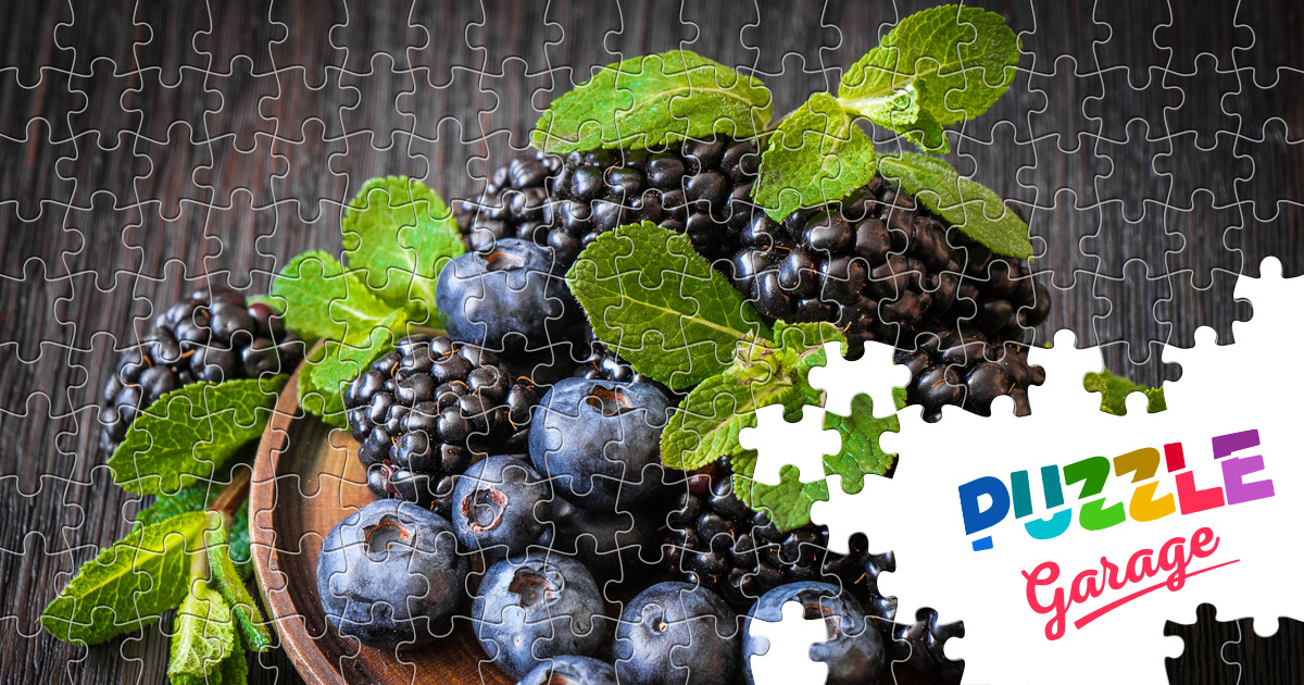 Blackberry, blueberry and mint Jigsaw Puzzle (Plants, Berries) | Puzzle ...