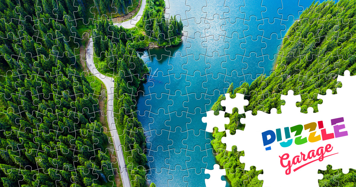 Aerial view of a mountain lake Jigsaw Puzzle (Other, Aerial view ...