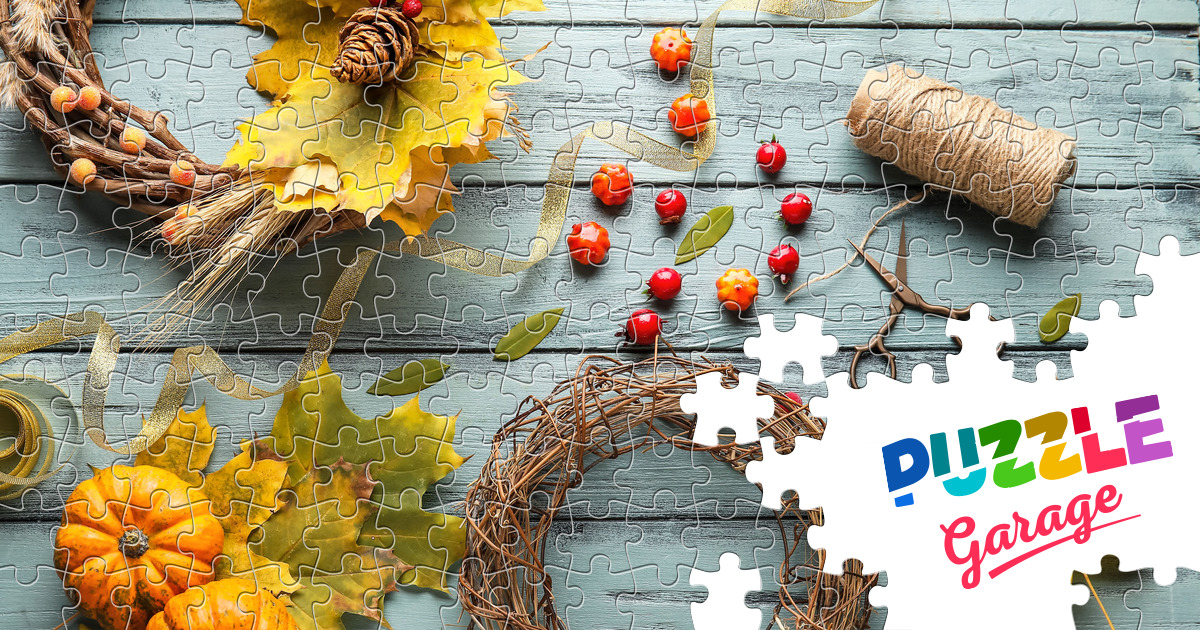 Autumn wreaths Jigsaw Puzzle (Home, Needlework) | Puzzle Garage