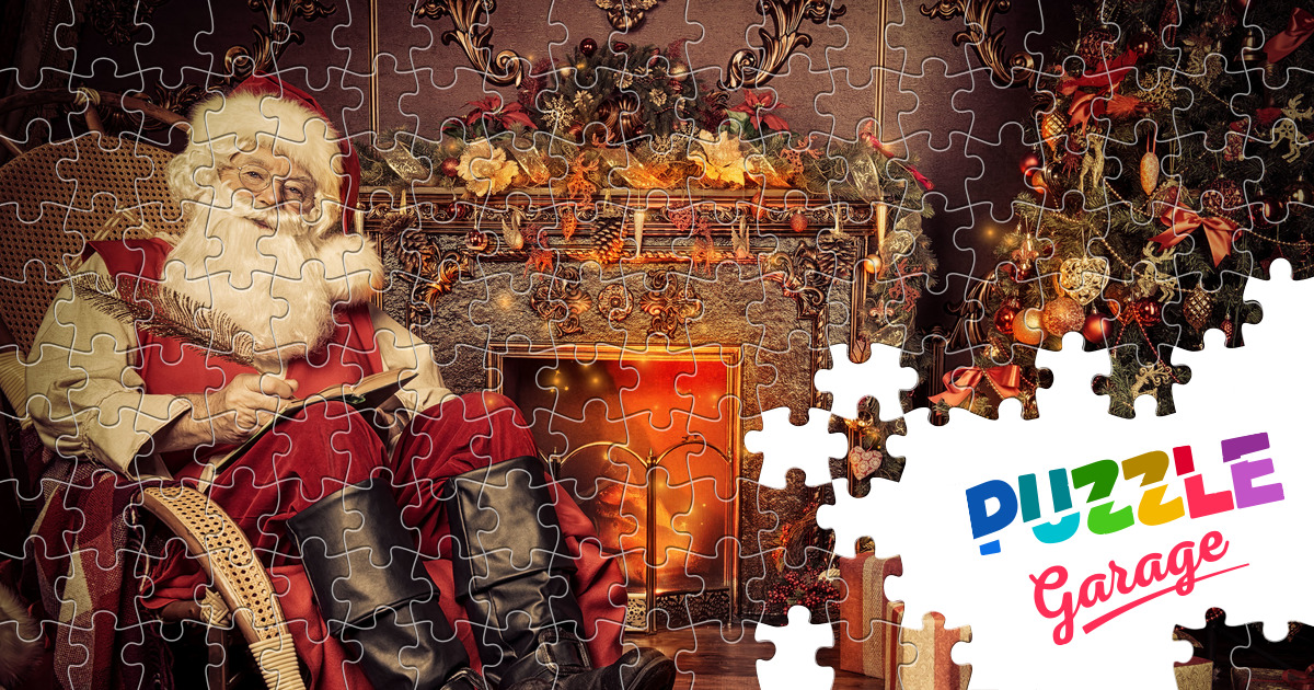 Santa Claus resting by the fireplace Jigsaw Puzzle (Holidays, Christmas ...