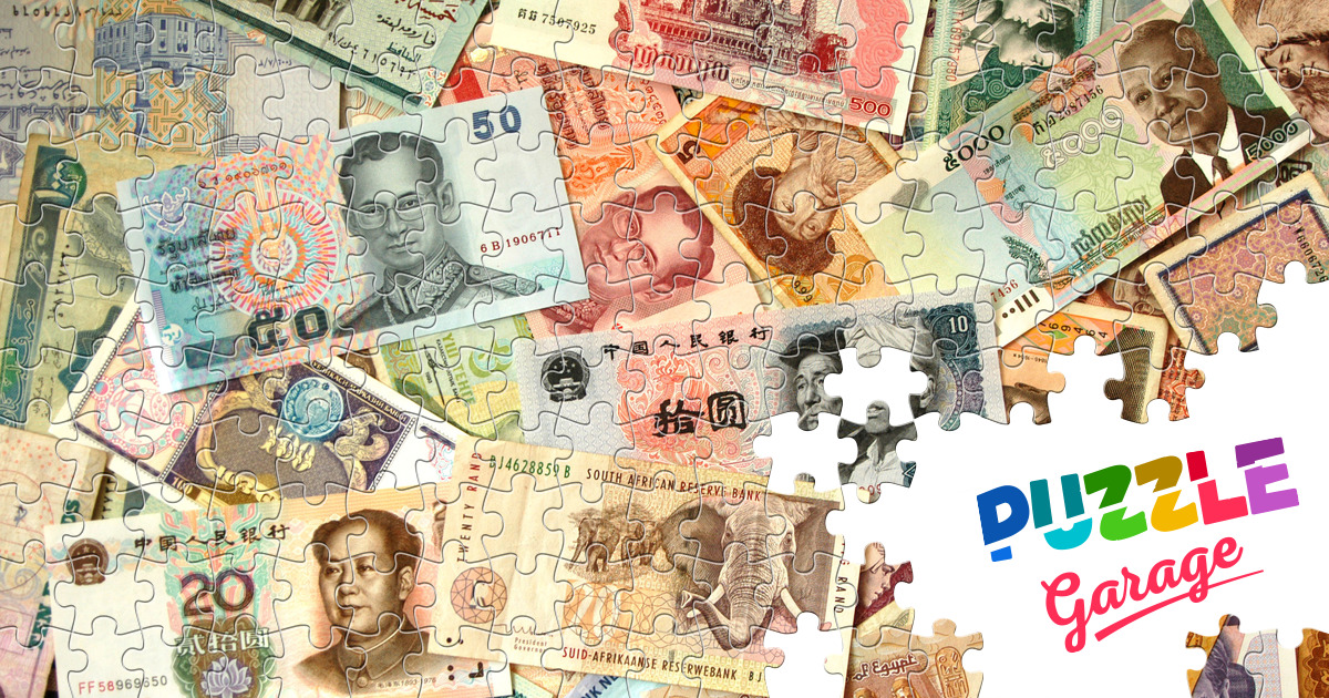 Asian and African banknotes Jigsaw Puzzle (Other, Money) | Puzzle Garage