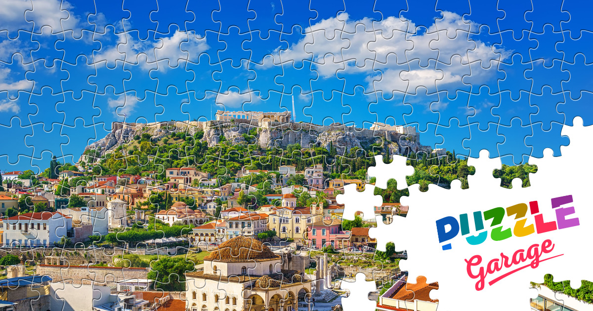 View of the Acropolis from Plaka Jigsaw Puzzle (Countries, Greece ...
