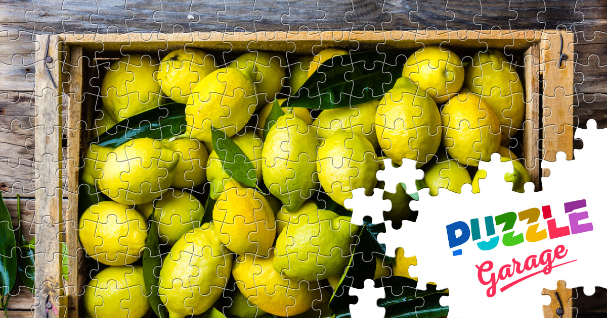 Lemons in a wooden box Jigsaw Puzzle (Plants, Fruits) | Puzzle Garage