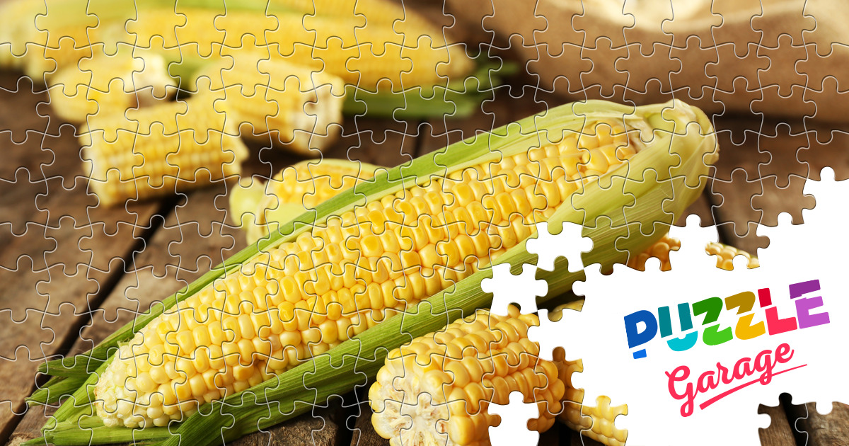 Corn on a wooden table Jigsaw Puzzle (Home, Food) | Puzzle Garage