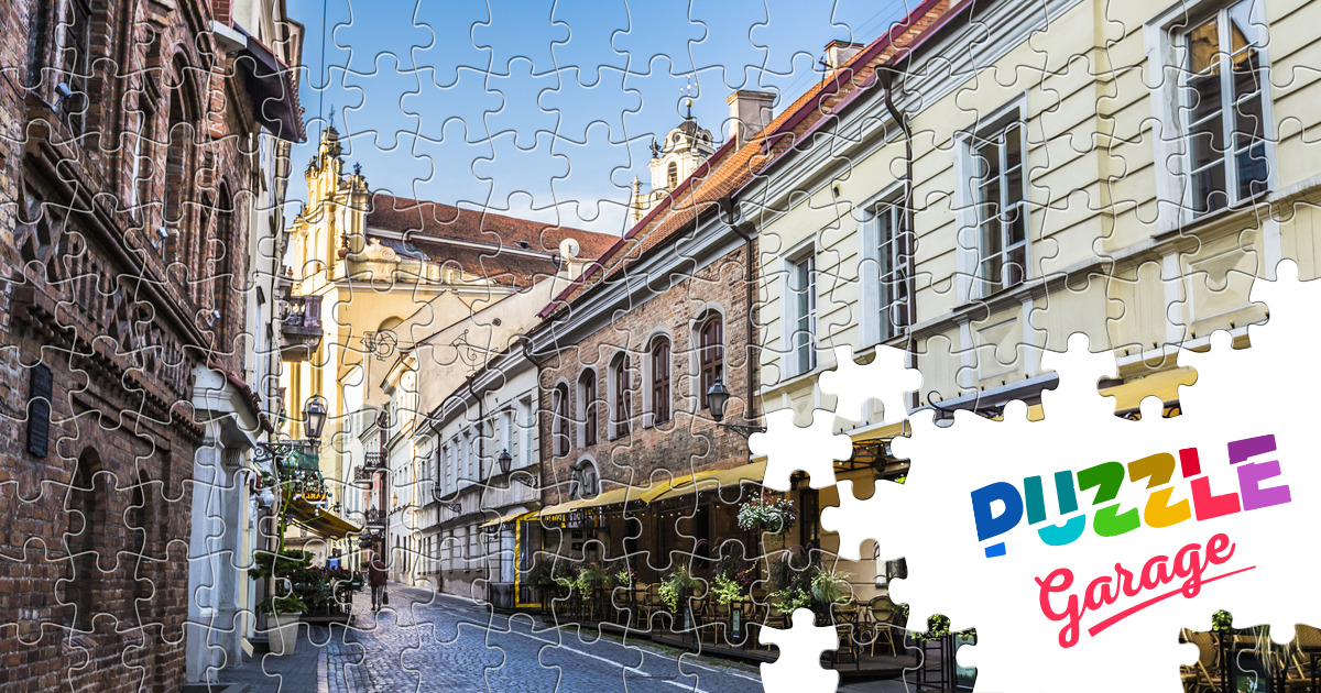 Street in the old town of Vilnius Jigsaw Puzzle (Countries, Lithuania ...
