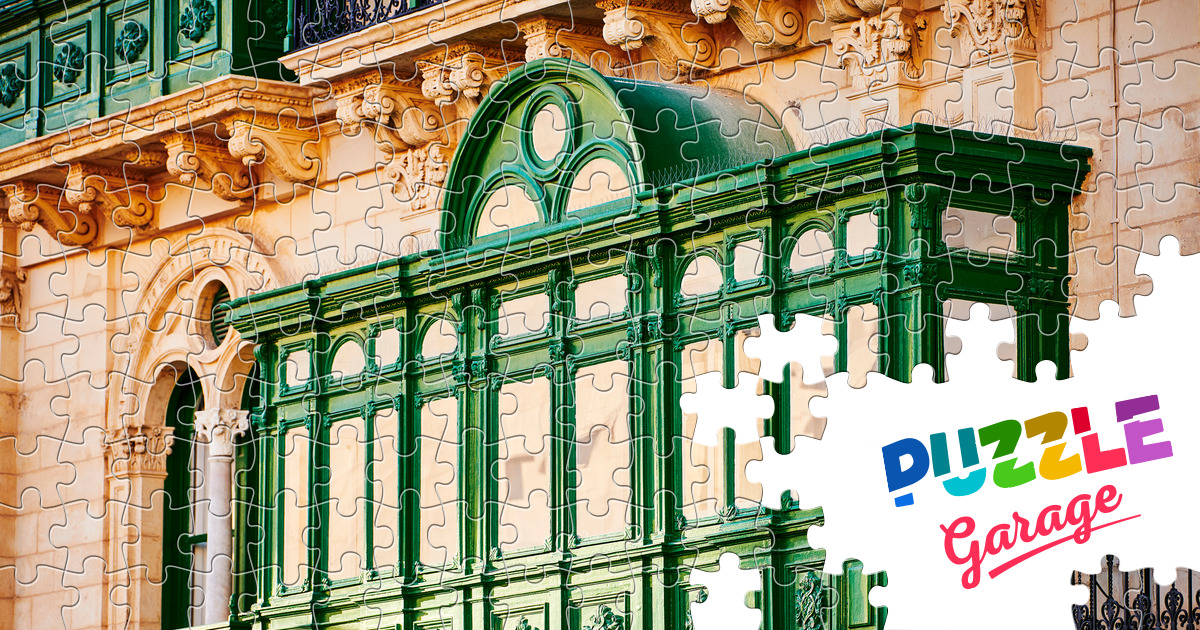 Facade of a building in Valletta Jigsaw Puzzle (Countries, Malta ...