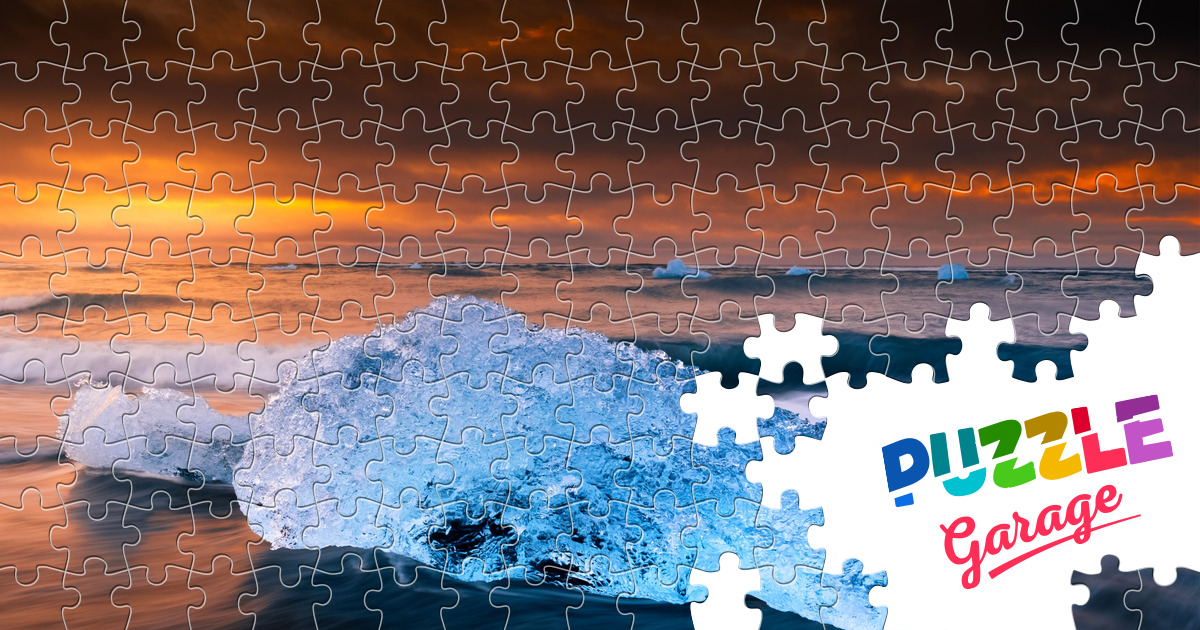 Part of an iceberg on the beach Jigsaw Puzzle (Countries, Iceland ...