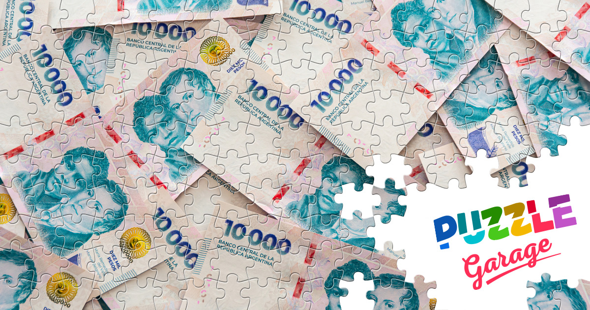 10,000 Peso Banknotes Jigsaw Puzzle (Countries, Argentina) | Puzzle Garage