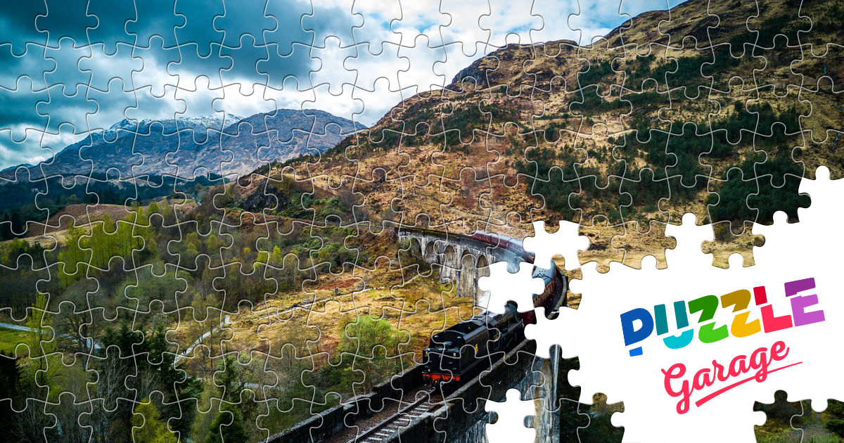 Train over viaduct from Glenfin Jigsaw Puzzle (Architecture, Bridges ...