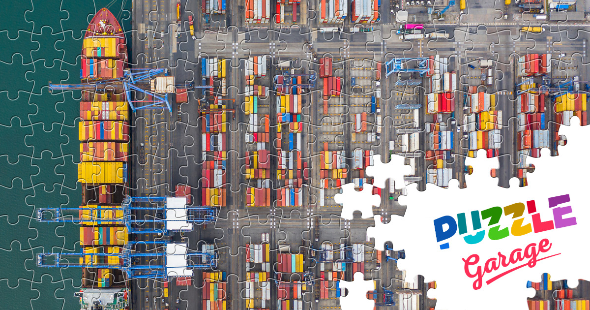 Cargo ship terminal Jigsaw Puzzle (Technics, Ships) | Puzzle Garage
