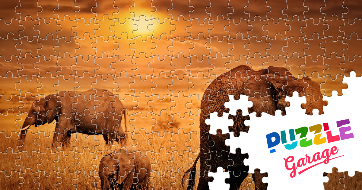 Elephants Jigsaw Puzzle (Animals, Mammals) | Puzzle Garage
