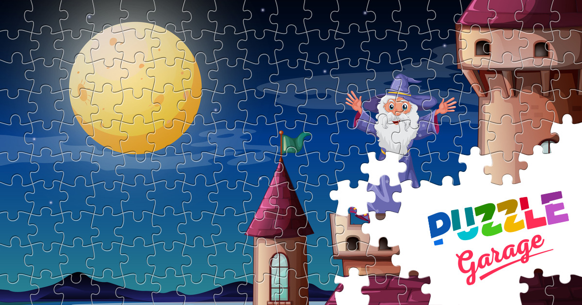 The wizard on the tower Jigsaw Puzzle (For children, Cartoon ...
