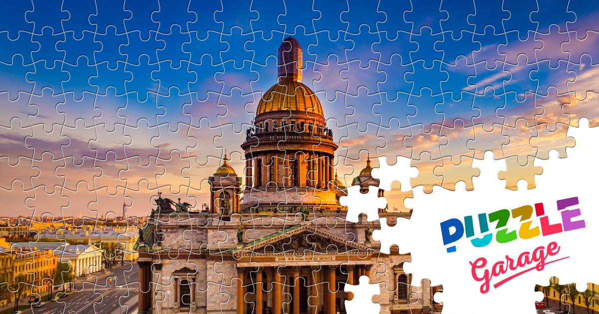 Isaac's Cathedral at sunrise Jigsaw Puzzle (Countries, Russia) | Puzzle ...