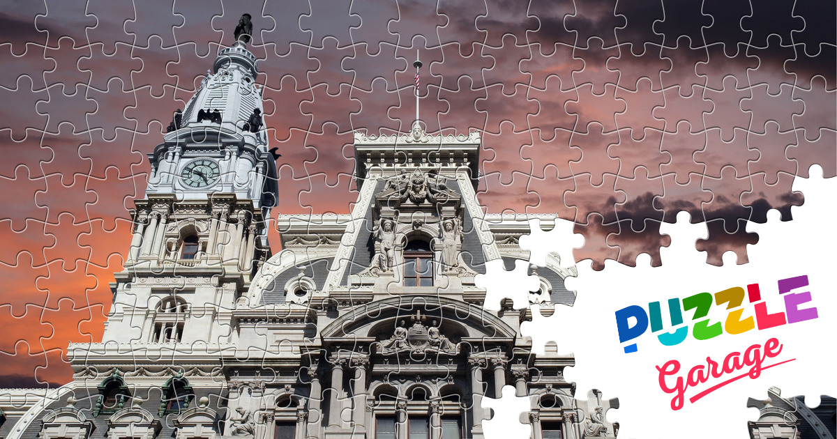 Facade of Philadelphia City Hall Jigsaw Puzzle (Countries, USA ...