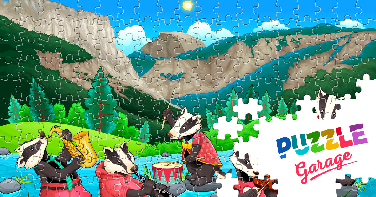Badger musicians Jigsaw Puzzle (For children, Cartoon Illustrations ...