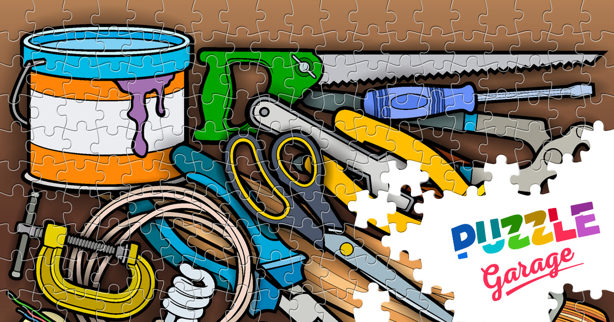 Home repair tools Jigsaw Puzzle (For children, Cartoon Illustrations ...