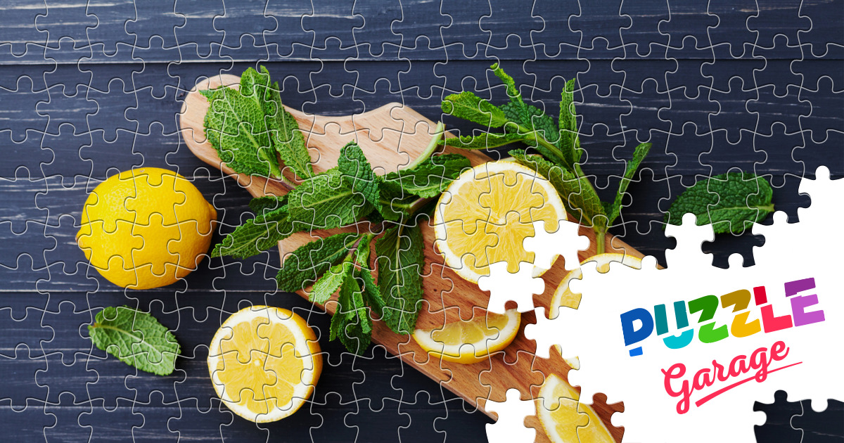 Lemons and mint Jigsaw Puzzle (Plants, Fruits) | Puzzle Garage