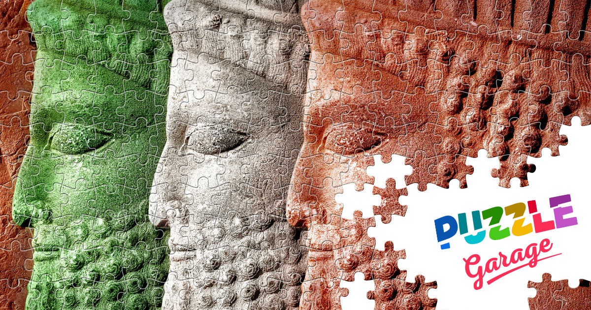 Bas-reliefs of faces Jigsaw Puzzle (Art, Sculpture) | Puzzle Garage