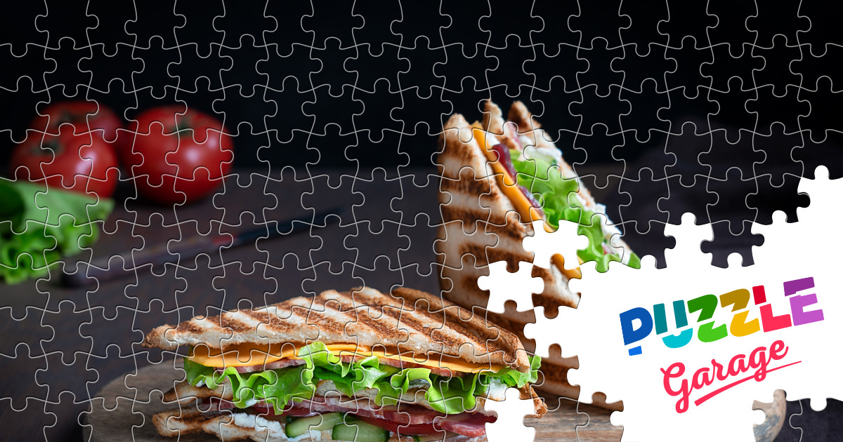 Sandwiches on a wooden board Jigsaw Puzzle (Home, Food) | Puzzle Garage