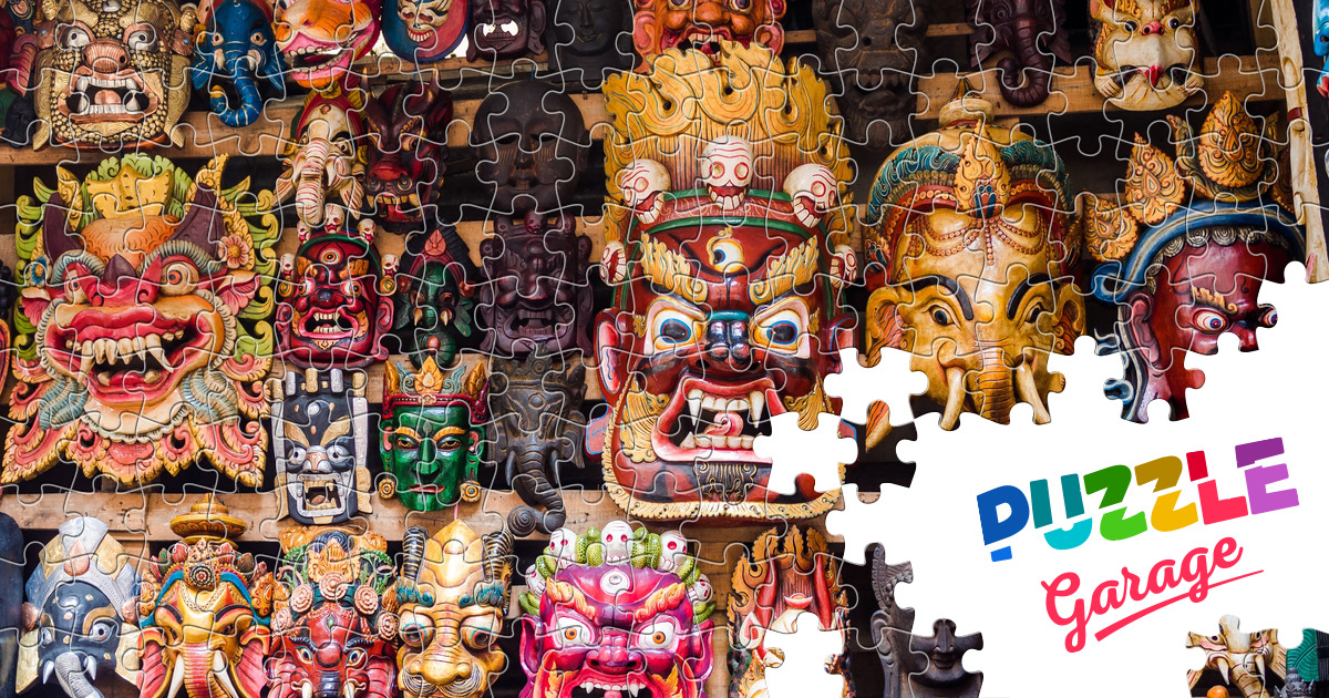 Handmade masks Jigsaw Puzzle (Countries, Nepal) | Puzzle Garage
