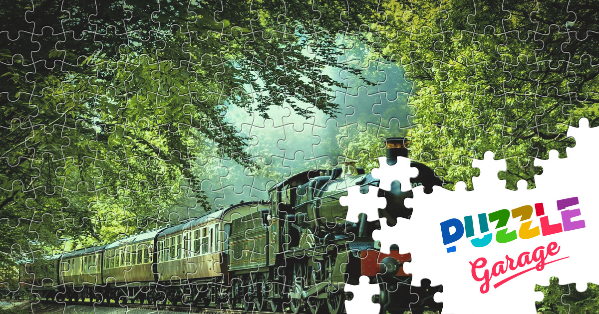 Steam locomotive on the railway Jigsaw Puzzle (Technics, Trains ...