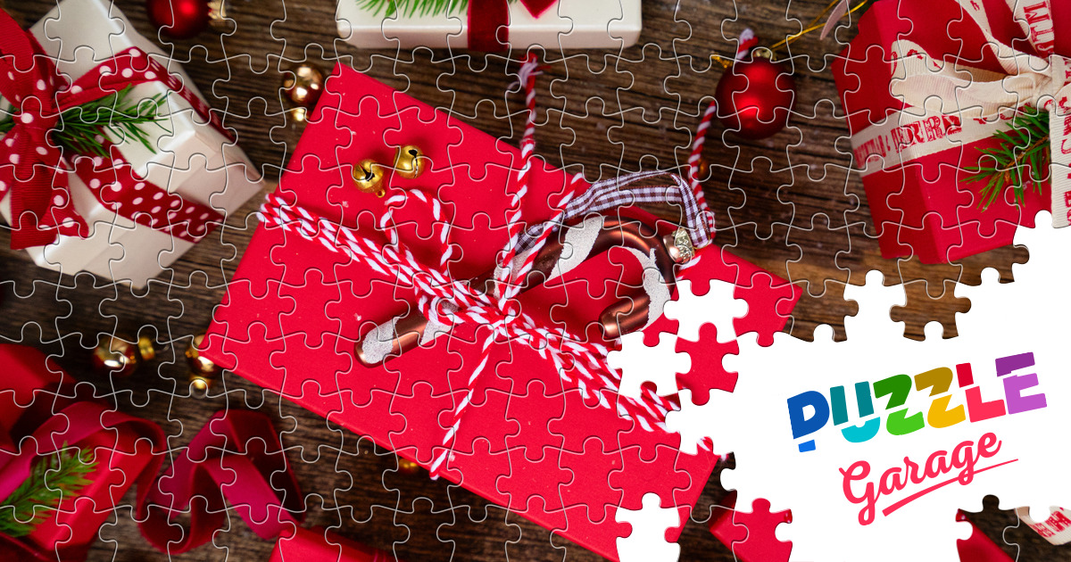 Christmas gifts in red and white boxes Jigsaw Puzzle (Holidays ...