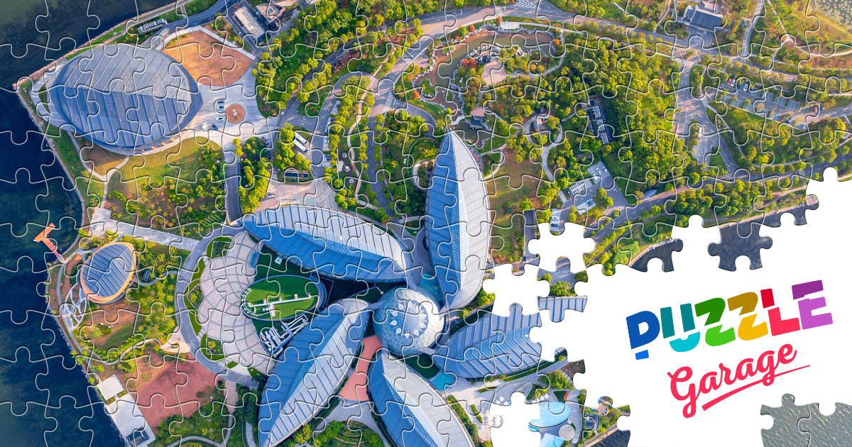 Top view of a unique hotel in Shanghai Jigsaw Puzzle (Countries, China ...